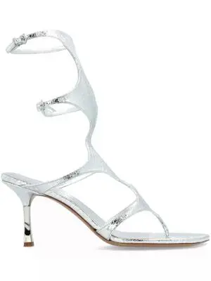 Paris Texas Uma 75mm Gladiator Sandals - Silver