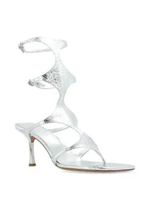 Paris Texas Uma 75mm Gladiator Sandals - Silver