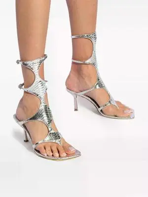 Paris Texas Uma 75mm Gladiator Sandals - Silver