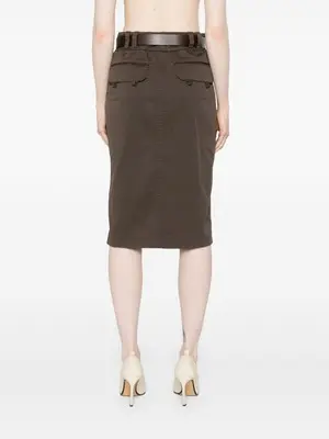 Saint Laurent Cotton Midi Skirt