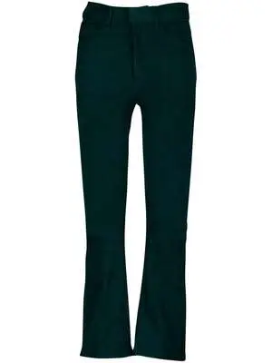 PAULA High-rise Flared Suede Pants - Green