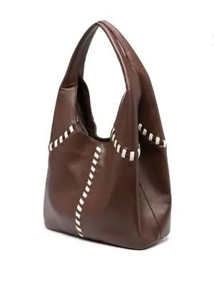 THEMOIRE Ninfa Whipstitch Shoulder Bag - Brown