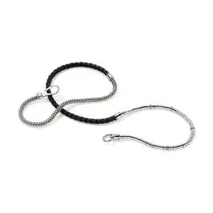 John Hardy Heishi Chain Wrap Sterling Silver And Leather Bracelet