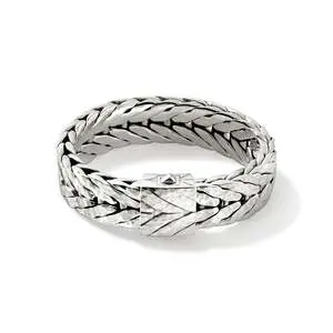 John Hardy Hammered Wide Bracelet - Sterling Silver