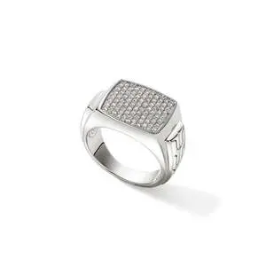 John Hardy Signet Ring With Diamonds