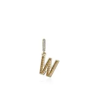 John Hardy Initial Pendant With Diamonds - Gold