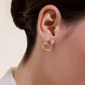 John Hardy Bamboo Heart Earrings Diamonds