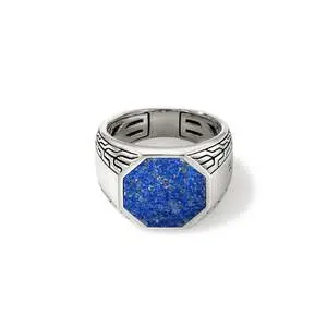 John Hardy Signet Ring With Lapis Lazuli - Sterling Silver