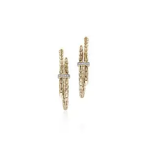 John Hardy Spear Hoop Diamond Earrings, 40mm - Gold