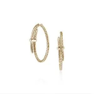 John Hardy Spear Hoop Diamond Earrings, 40mm - Gold