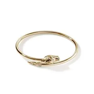 John Hardy Naga Cuff With Diamonds - Gold