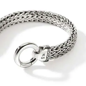 John Hardy Flat Chain Bracelet 11mm - Sterling Silver