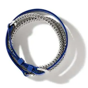 John Hardy Icon Wrap Bracelet In Sterling Silver And Leather