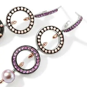 John Hardy Moon Door Earrings Rose Gold, Pavé, Pearl