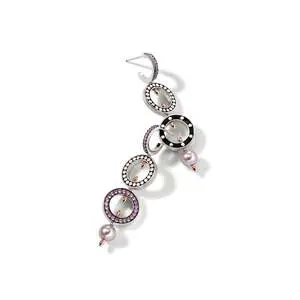 John Hardy Moon Door Earrings Rose Gold, Pavé, Pearl