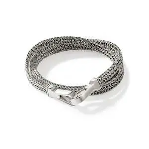 John Hardy Flat Chain Triple Wrap Bracelet - Sterling Silver