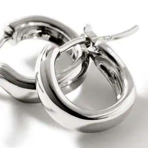 John Hardy Surf Huggie Earrings 12mm - Sterling Silver