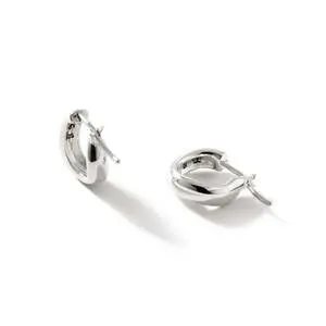 John Hardy Surf Huggie Earrings 12mm - Sterling Silver