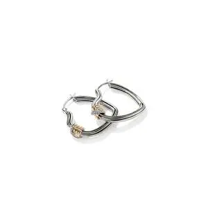 John Hardy Bamboo Heart Hoop Earrings With Diamonds