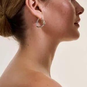 John Hardy Bamboo Heart Hoop Earrings With Diamonds