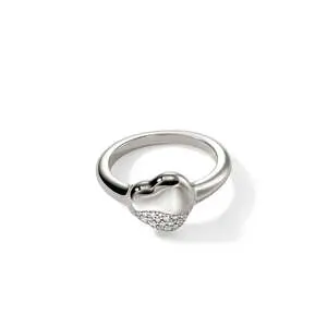 John Hardy Pebble Heart Ring - Sterling Silver