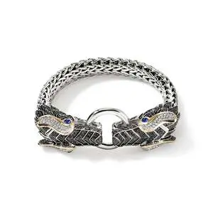 John Hardy Naga Bracelet With Diamonds - Silver