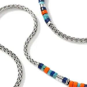 John Hardy Heishi Chain Necklace With Lapis Lazuli, Turquoise, And Enamel