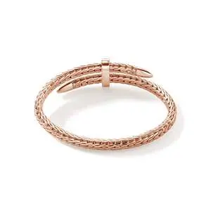 John Hardy Spear Flex Cuff, Rose And Diamonds, 5.5mm