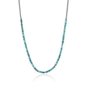 John Hardy Heishi Chain Necklace With Turquoise