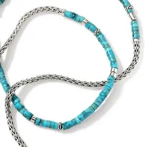 John Hardy Heishi Chain Necklace With Turquoise