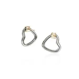 John Hardy Bamboo Heart Earrings Gold, Diamonds