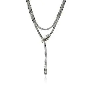 John Hardy Naga Lariat Necklace - Silver