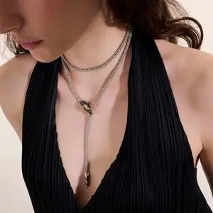 John Hardy Naga Lariat Necklace - Silver