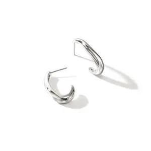 John Hardy Surf J Hoop Earrings - Sterling Silver