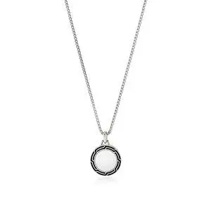 John Hardy Tag Necklace, Sterling Silver, Enamel - Black