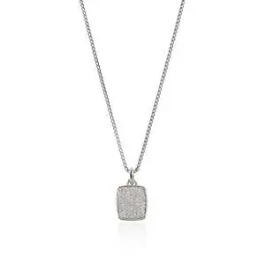 John Hardy Tag Diamond Pendant Necklace - Silver