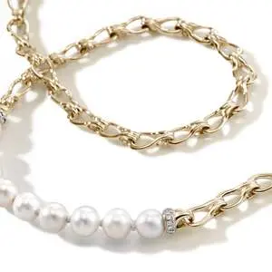 John Hardy Surf Necklace With Pearl And Diamonds