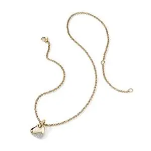 John Hardy Pebble Heart Necklace With Diamonds