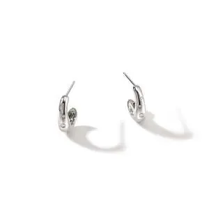 John Hardy Surf J Hoop Diamond Earrings, 15mm - Silver