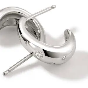 John Hardy Surf J Hoop Diamond Earrings, 15mm