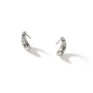 John Hardy Surf J Hoop Diamond Earrings, 15mm