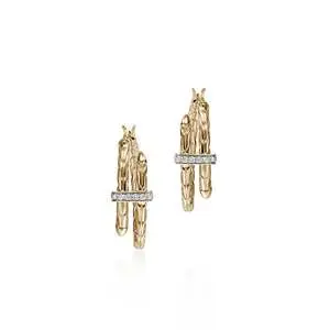 John Hardy Spear Hoop Diamond Earrings, 22.5mm - Gold