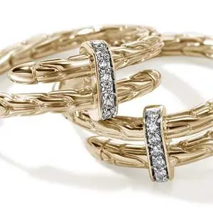 John Hardy Spear Hoop Diamond Earrings, 22.5mm - Gold