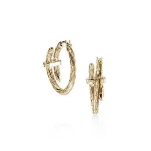 John Hardy Spear Hoop Diamond Earrings, 22.5mm - Gold
