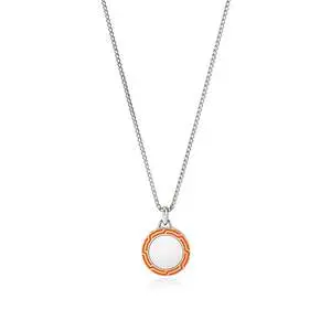 John Hardy Tag Necklace, Sterling Silver, Enamel - Orange