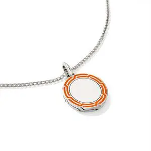 John Hardy Tag Necklace, Sterling Silver, Enamel