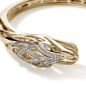 John Hardy Naga Hinged Cuff With Diamonds