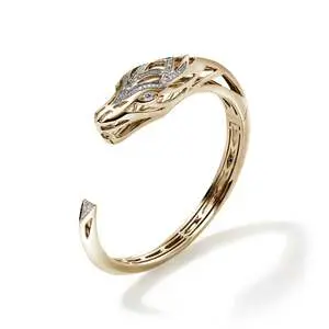 John Hardy Naga Hinged Cuff With Diamonds
