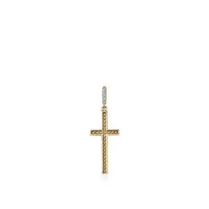 John Hardy 14k Yellow Cross Pendant With Diamonds - Gold