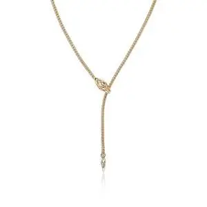 John Hardy Naga Lariat With Diamonds, 2.5mm - Gold